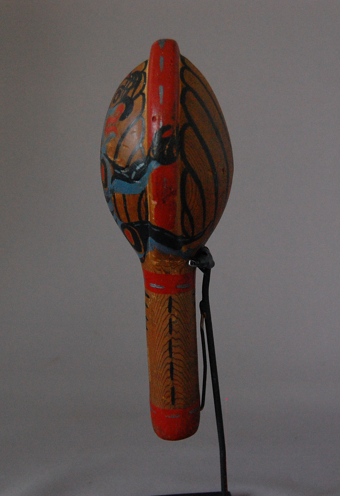 Pacific Northwest Coast Kwakwaka’wakw Cedar Painted Dance Rattle Bukwus ...
