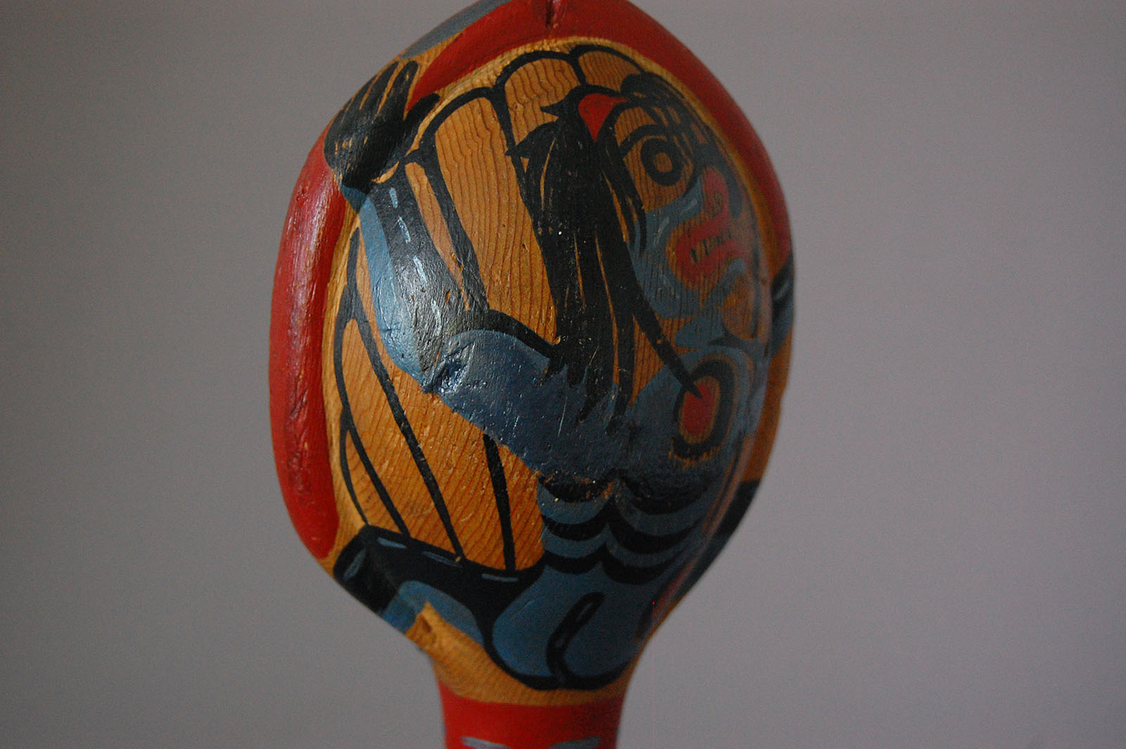 Pacific Northwest Coast Kwakwaka’wakw Cedar Painted Dance Rattle Bukwus ...