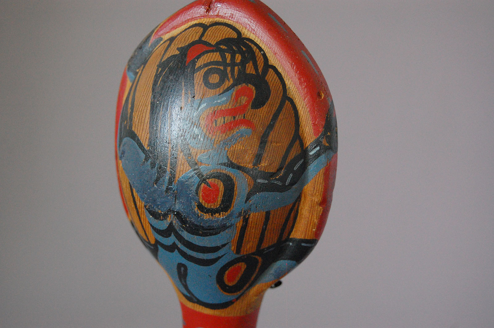 Pacific Northwest Coast Kwakwaka’wakw Cedar Painted Dance Rattle Bukwus ...